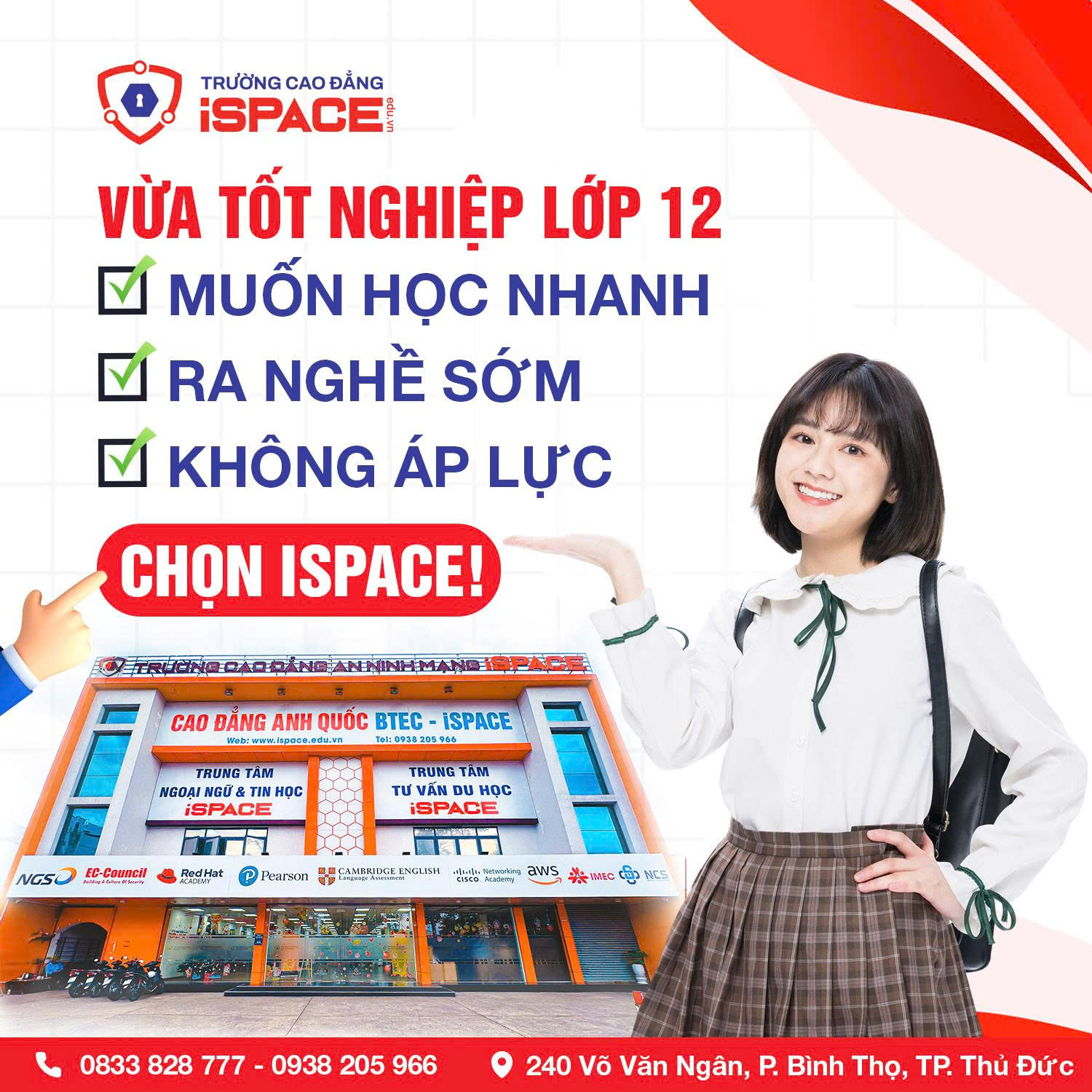 XÉT TUYỂN HỌC BẠ – HỌC NHANH, RA NGHỀ SỚM CÙNG CAO ĐẲNG iSPACE - Trường Cao đẳng An ninh mạng iSPACE
